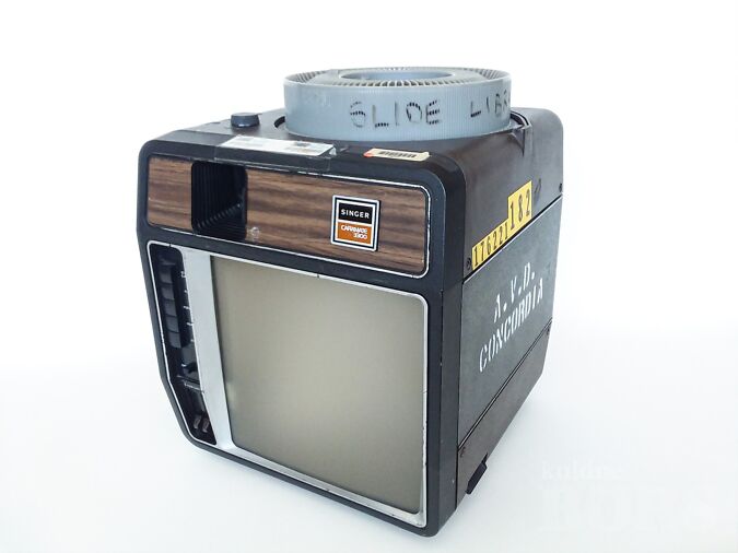 DIAPOSITIIVIDE TV 35MM SLIDE PROJECTOR SINGER CARAMATE 3300 -GARANTII ...